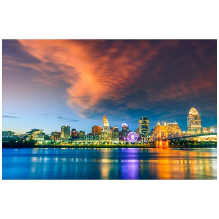 Fabulous Frames & Art | Cincinnati Skyline with Clouds Canvas - Kirk ...
