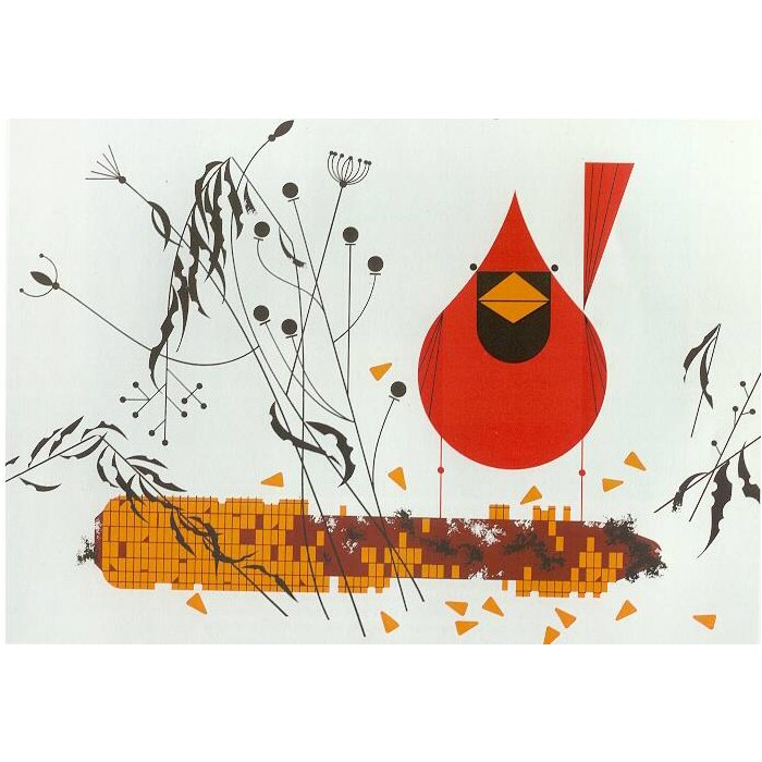 Fabulous Frames & Art | Cardinal on Corn (Red & Fed)—Serigraph Print ...