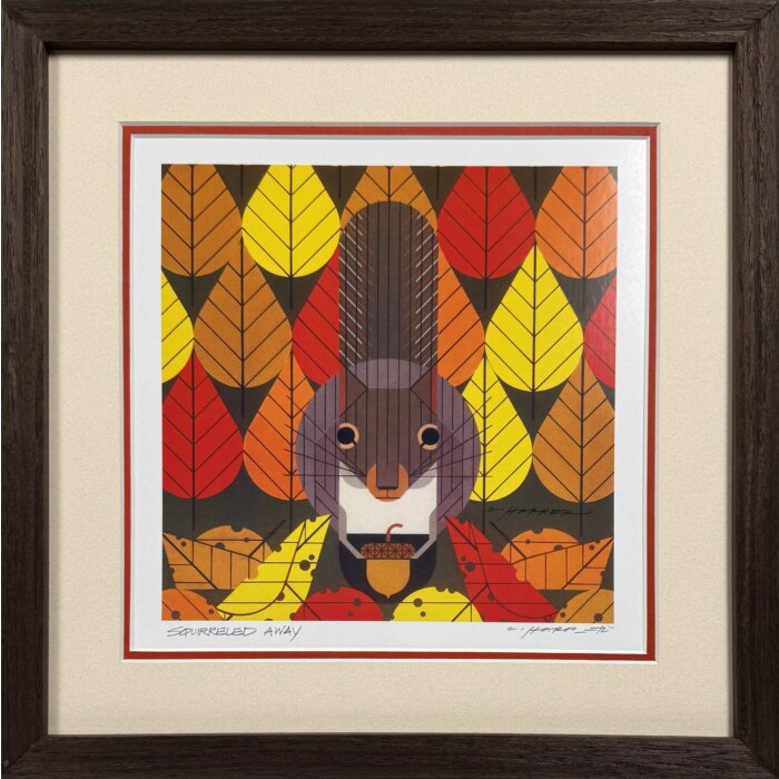 Official Charley Harper Art Studio | Squirreled Away—Lithograph (Framed) - Framed Artwork ...