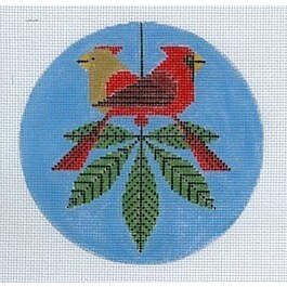 Fabulous Frames & Art | Cardinals Consorting Ornament Needlepoint ...